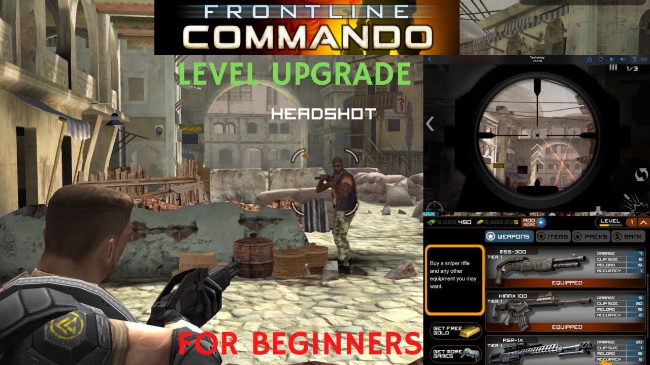 Frontline Commando Mobile Game for Beginners. Level Upgrade - Shooting ...
