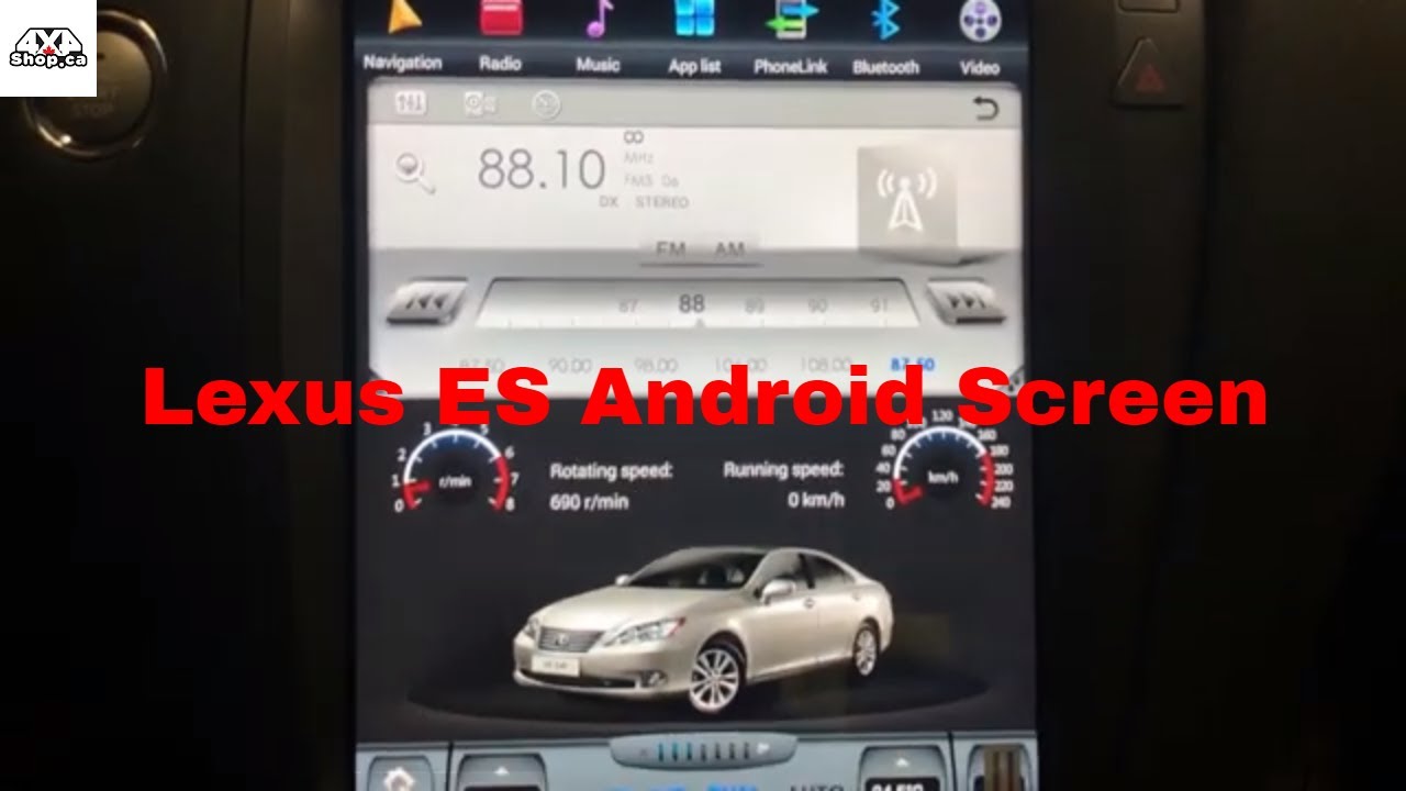Lexus ES Tesla Style Android screen Navigation and Backup Camera - YouTube