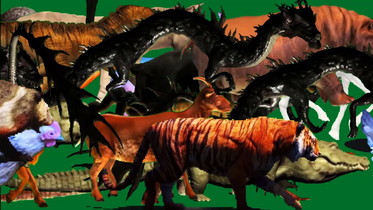 Green Animals Stampede Running and Walking Green Screen Blue Screen HD ...