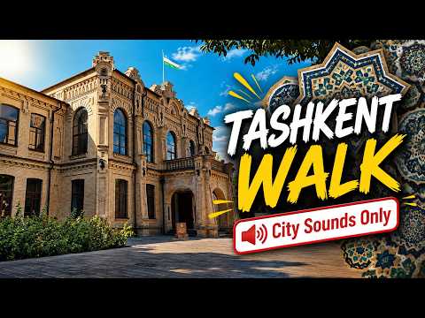 Tashkent City Walk | Modern Downtown Uzbekistan | 4K | City Sounds Only