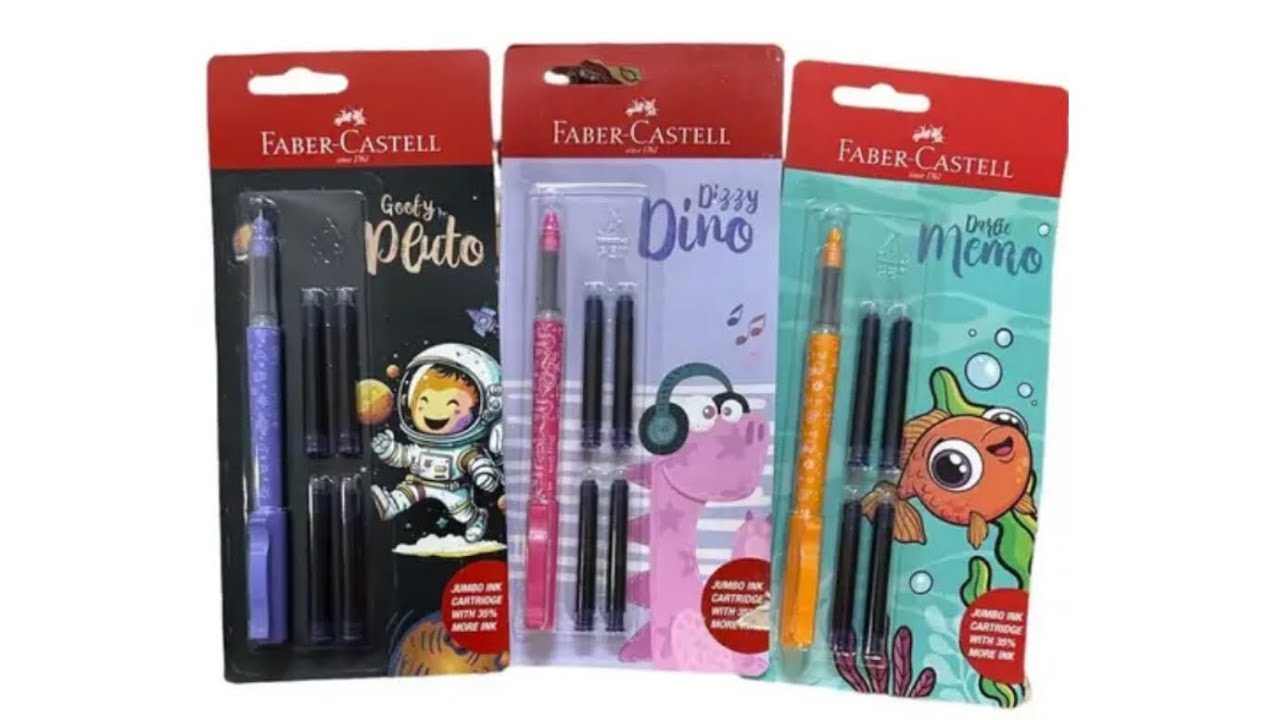 Faber-Castell Jumbo Ink Cartridges Pen Set, 3 - YouTube