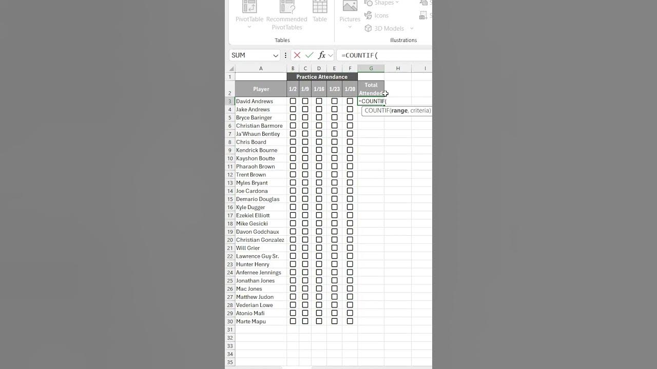How to Create Checkboxes in Excel #shorts - YouTube
