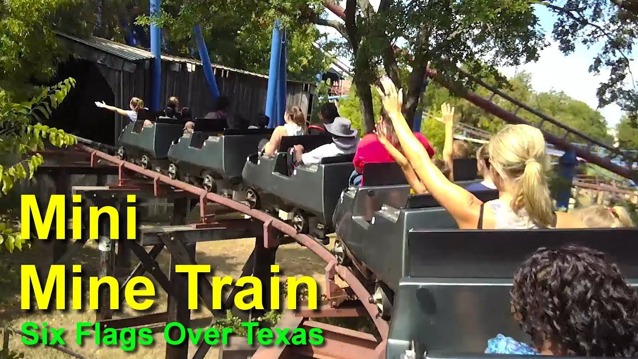 Six Flags Over Texas Mini Mine Train Roller Coaster On Ride HD POV ...