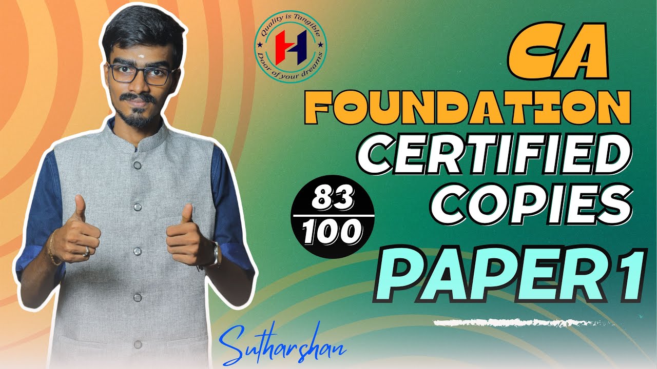 Accounting Certified Copy | Presentation tips | CA Foundation | Paper 1 ...