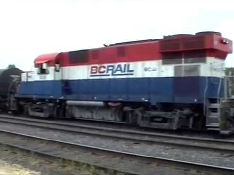 Quesnel, B.C. ONBOARD BC Rail engine 608 RS-18C switching West Fraser ...