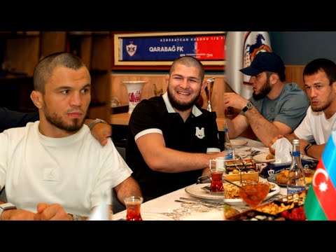 Qarabag Fk Team with Khabib, Islam in Baku, Azerbaijan