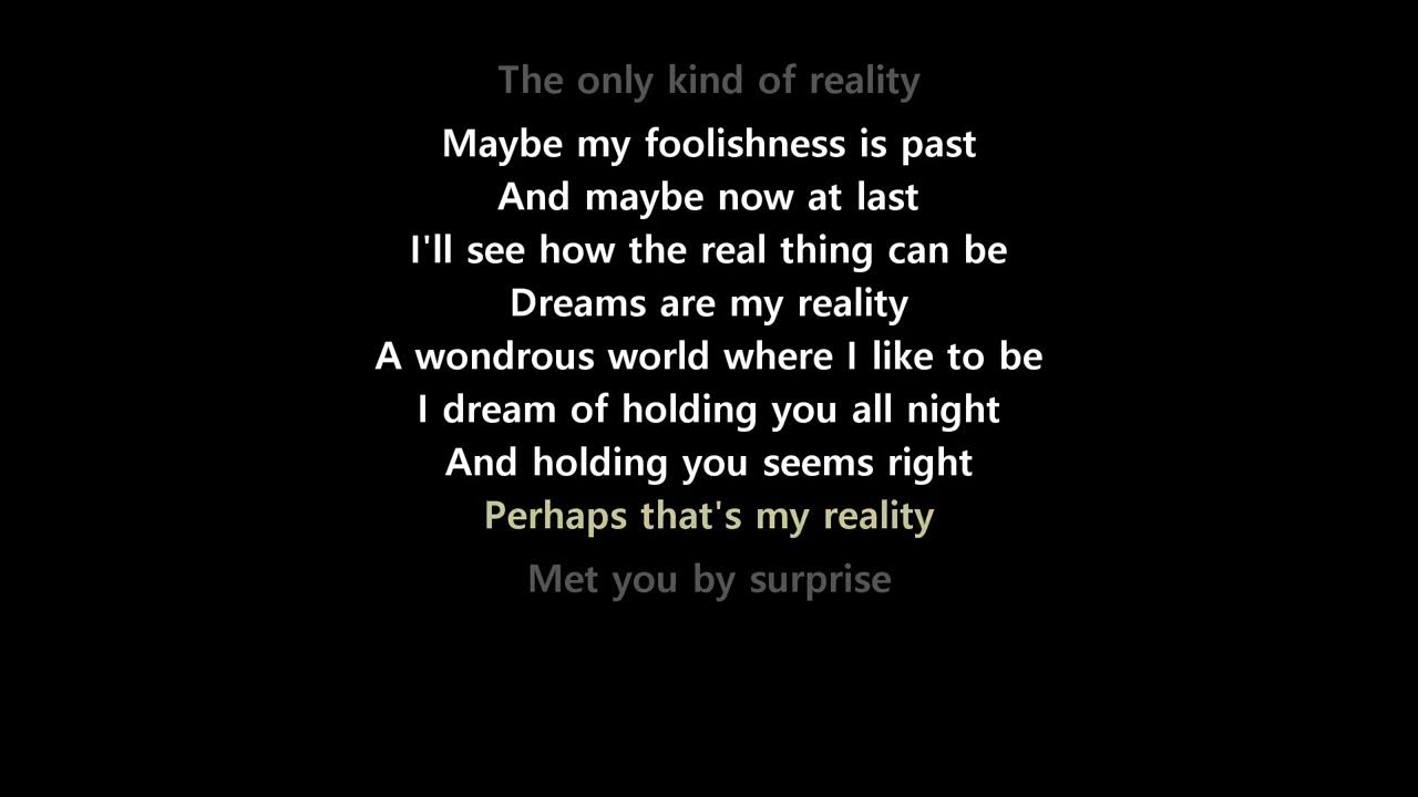 Reality Lyrics Richard Sanderson Youtube