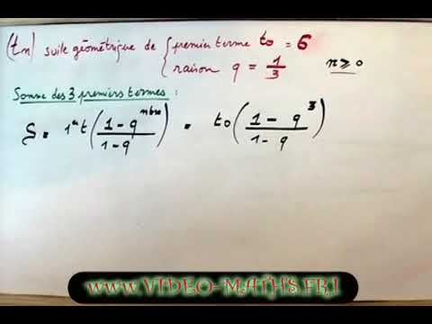 Somme de termes d'une suite géométrique. MATHS PREMIERE - YouTube