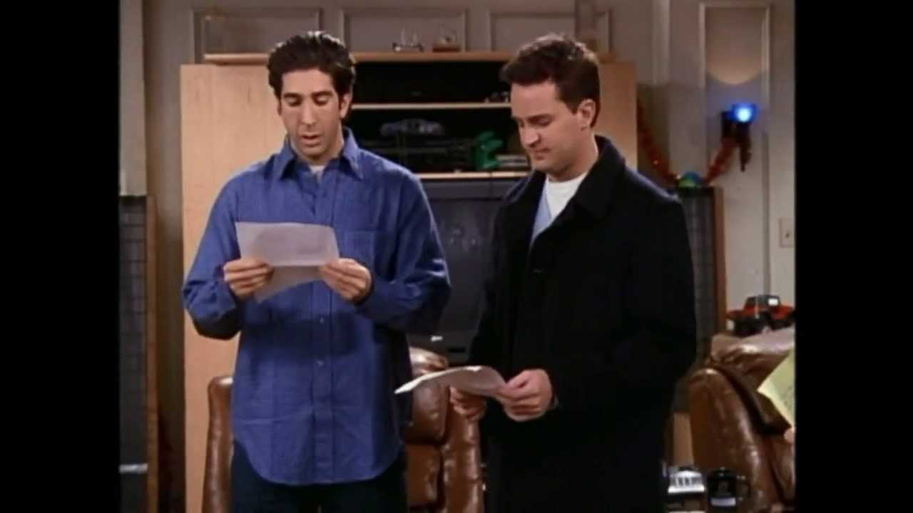 Friends - Ross and Chandler read Joey's Script - YouTube