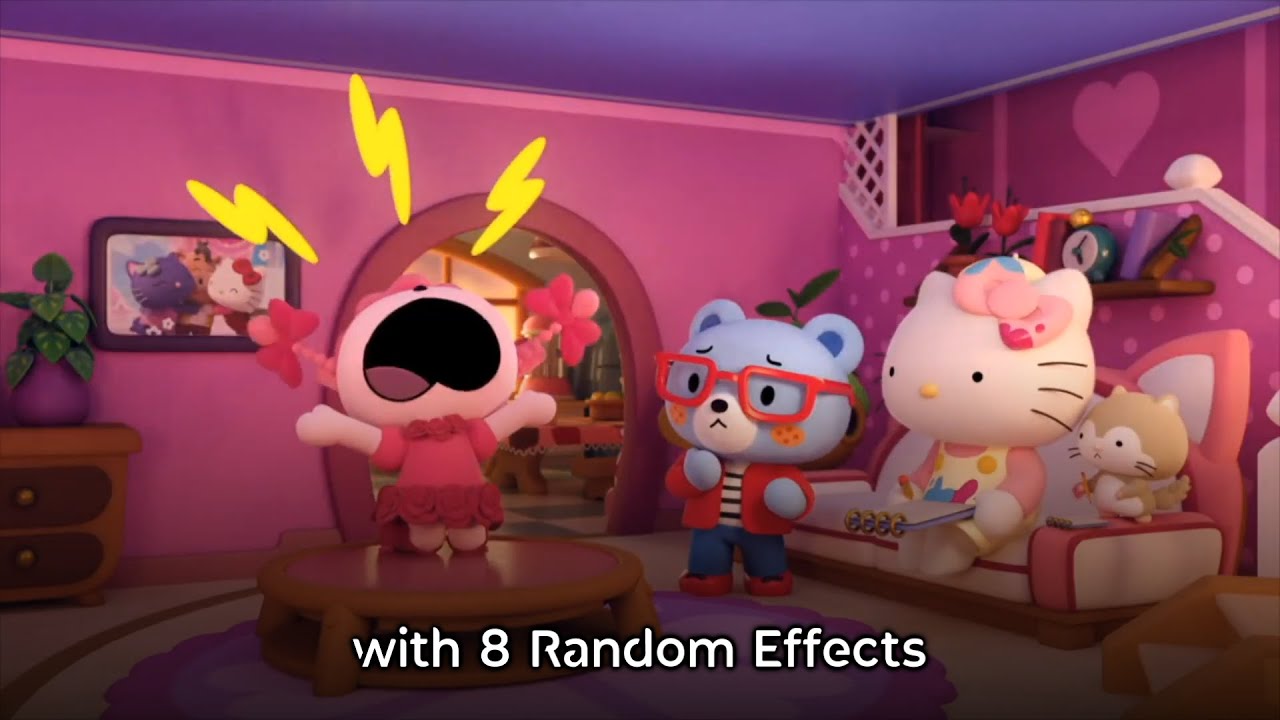 [Hello Kitty: Super Style!] Pinky Freaks Out Effects | 8 Random Effects ...
