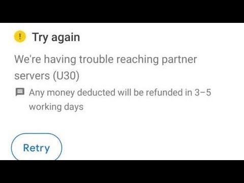 Google Pay | Fix Gpay u30 Error Problem Solve | Google Pay u30 Error ...