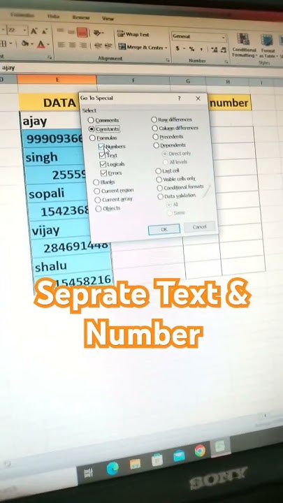 How to Seprate Text & Number in Excel #computergyan03 #shorts #formula #excel #exceltips # ...