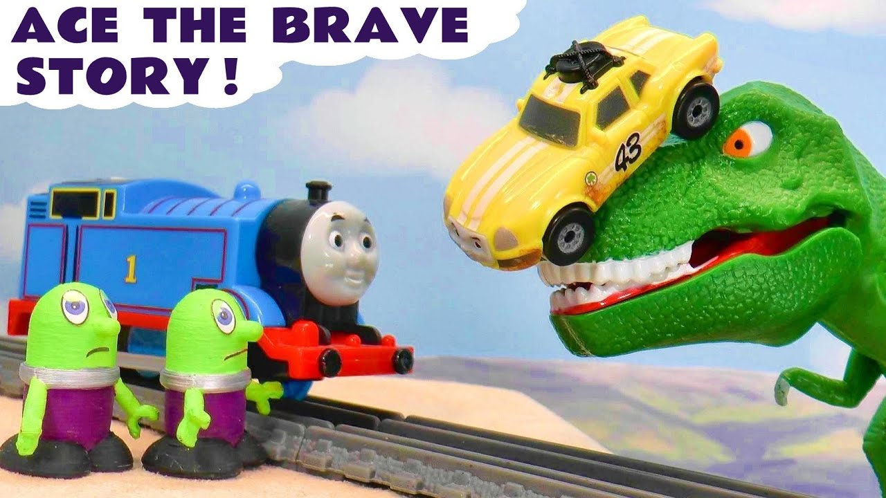 Ace Toy Train Thomas Story With Funlings And Dinosaur Toys - YouTube