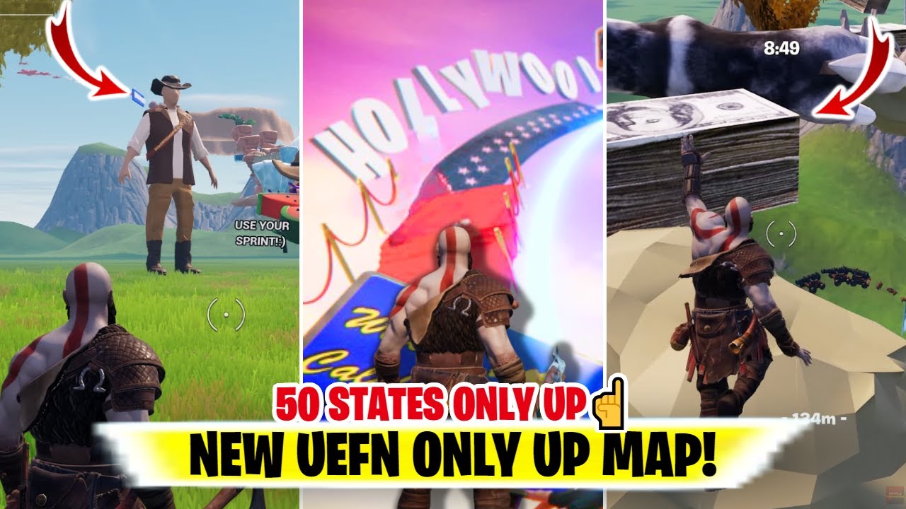 Fortnite 50 STATES ONLY UP (New UEFN Only Up Map Code) | Bulba1x 50 ...