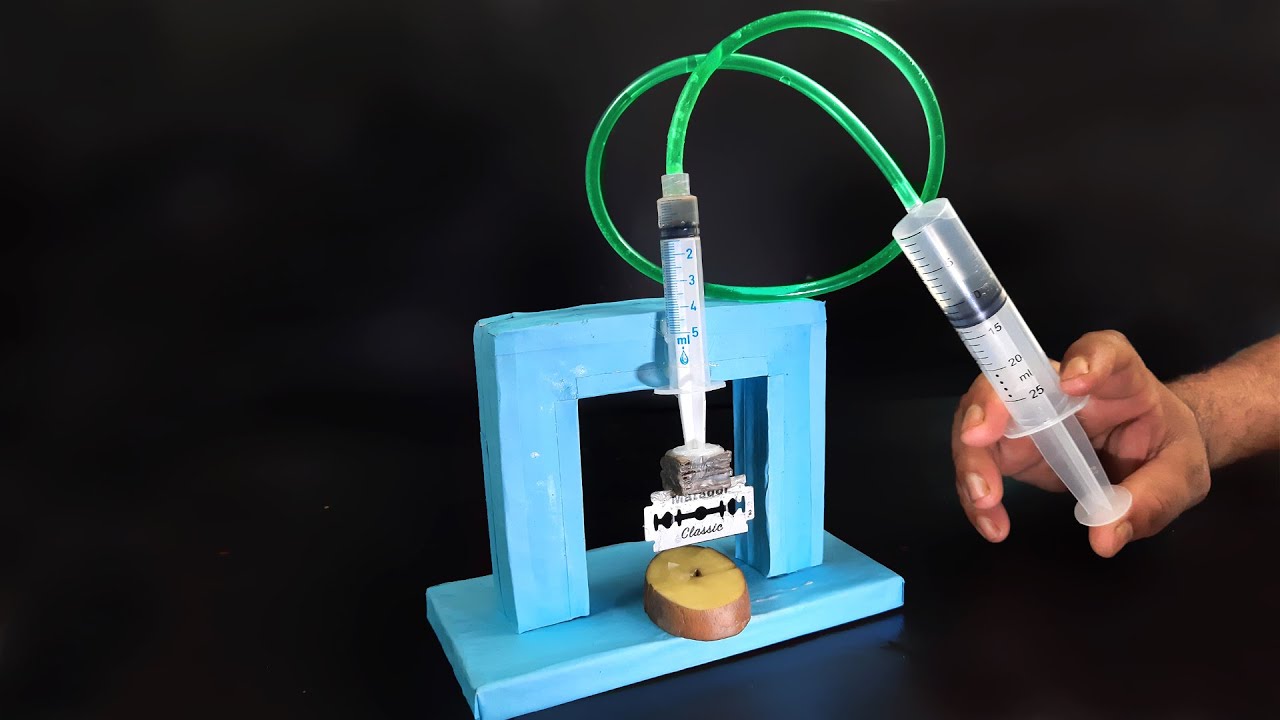 How To Make Mini Hydraulic Press Machine - YouTube