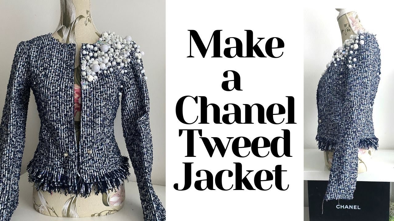 Make a Navy Blue Chanel Tweed Jacket - YouTube