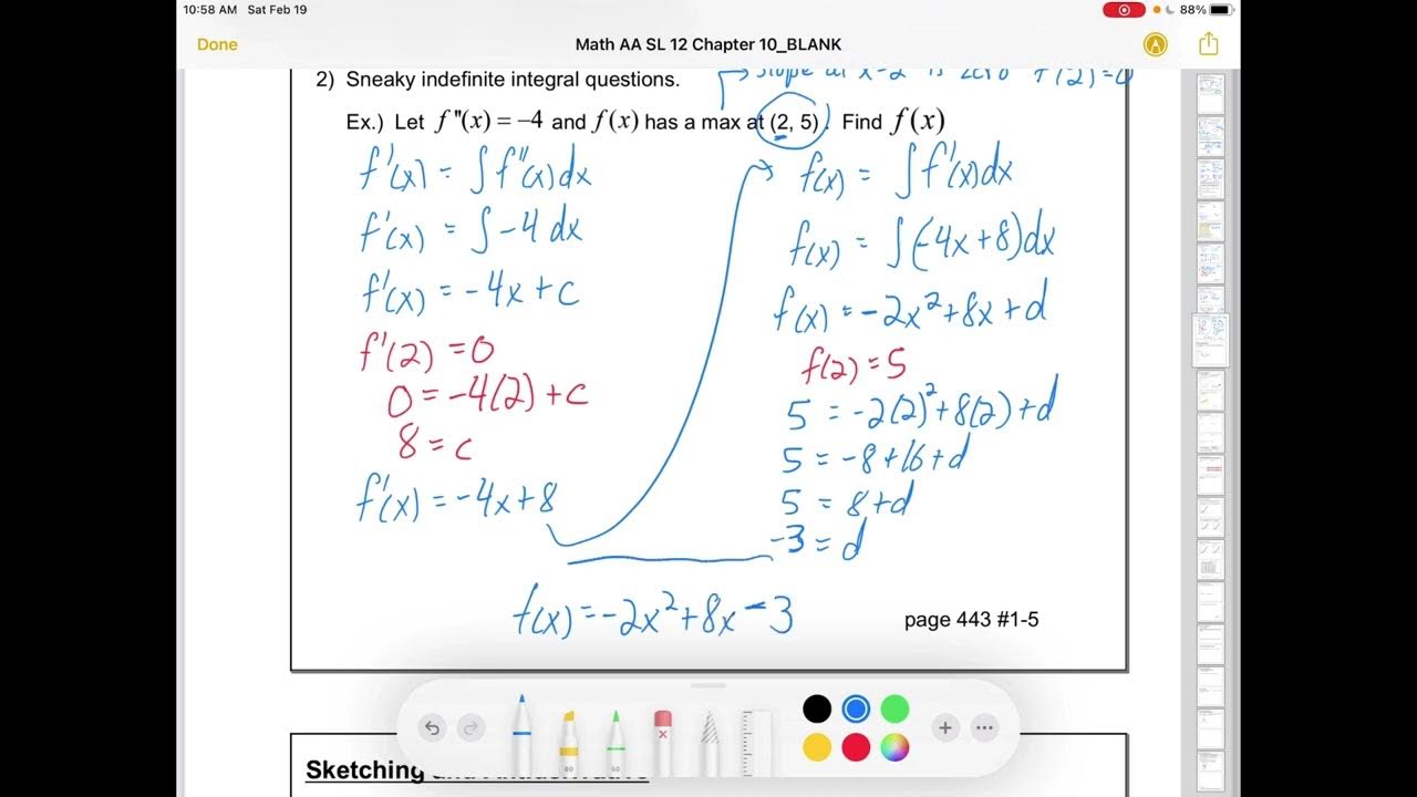 IB Math AA SL: Finding the Value of the Constant of Integration ...