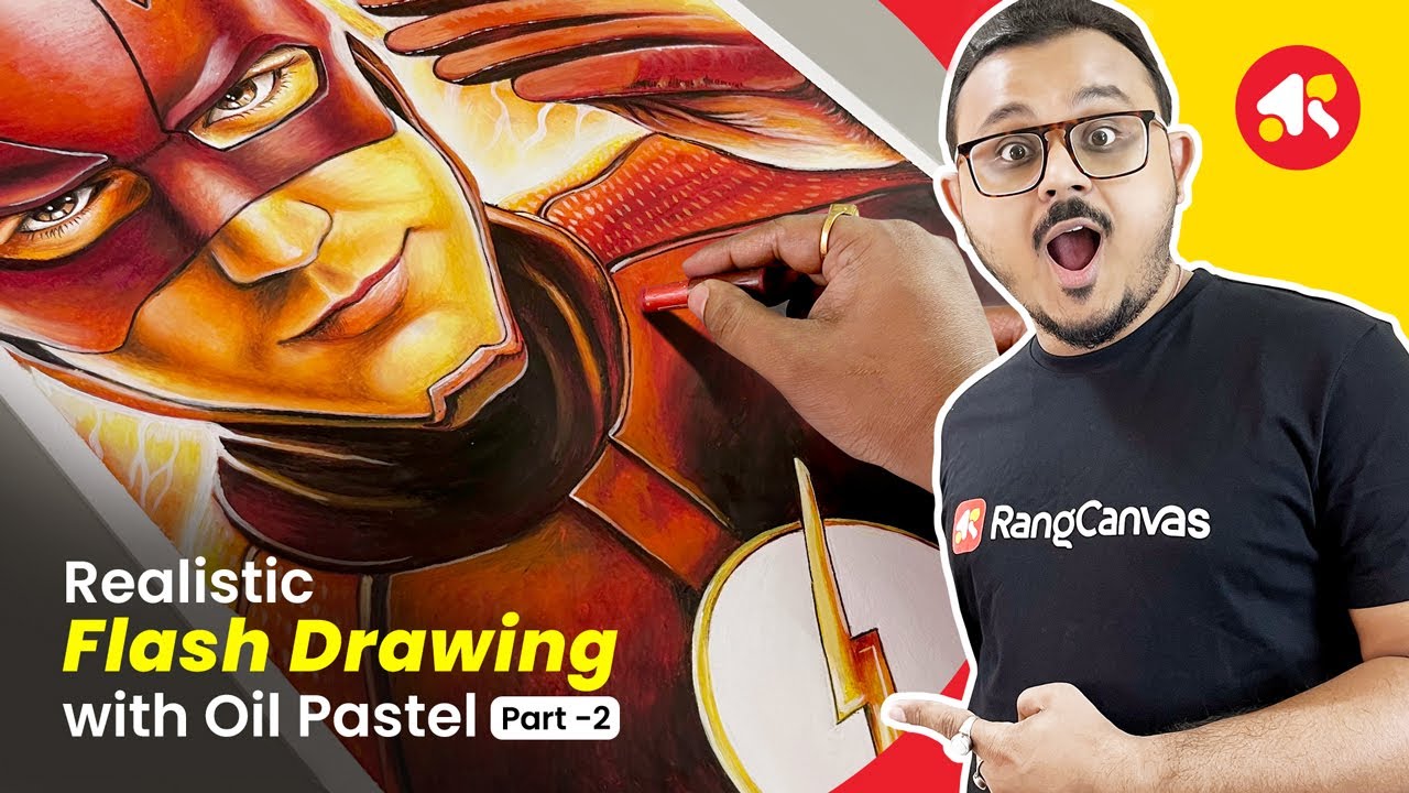 Realistic Flash Drawing with Oil Pastel 😮🔥 Part -2 | Step by step ...