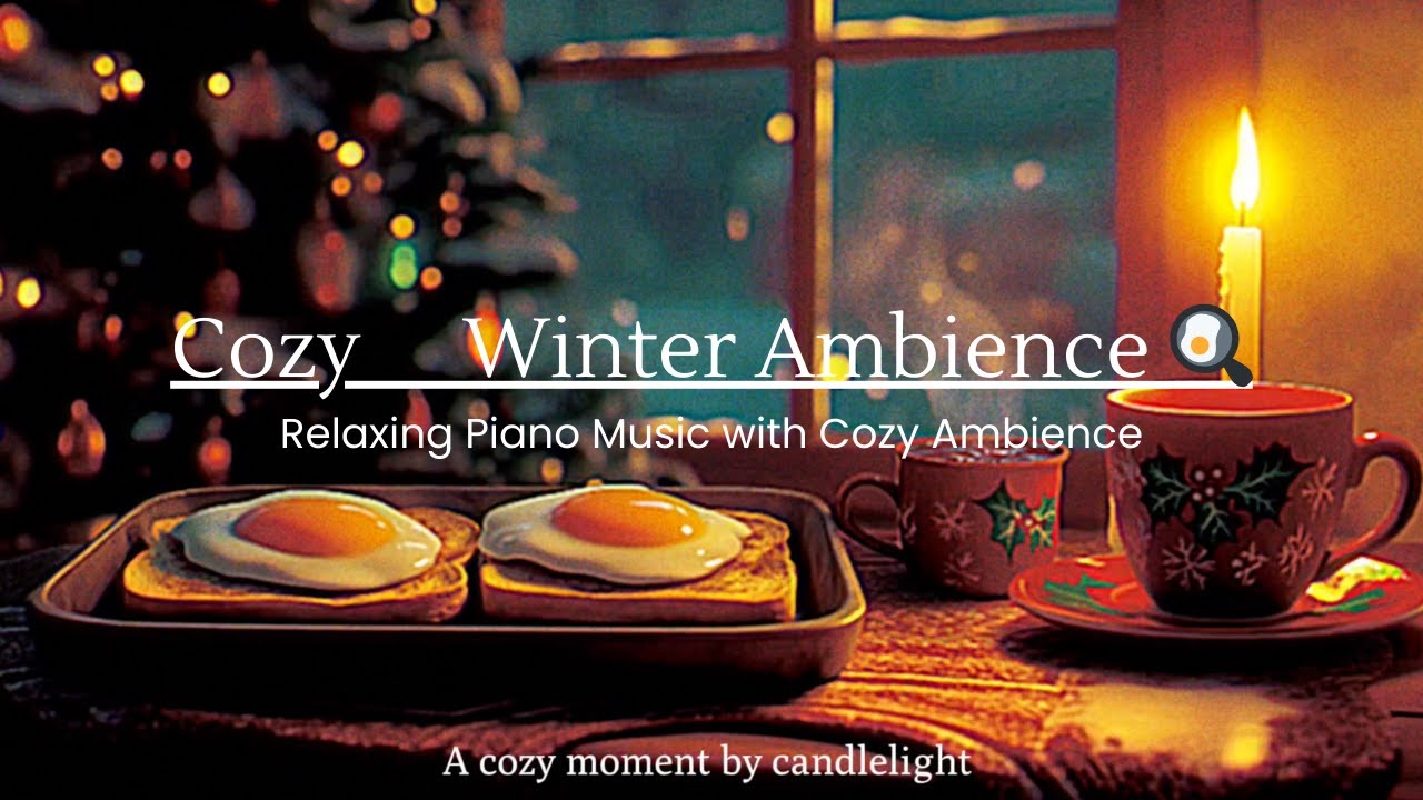 Cozy Winter Ambience ️ A Candlelit Morning with Relaxing Piano Music ...