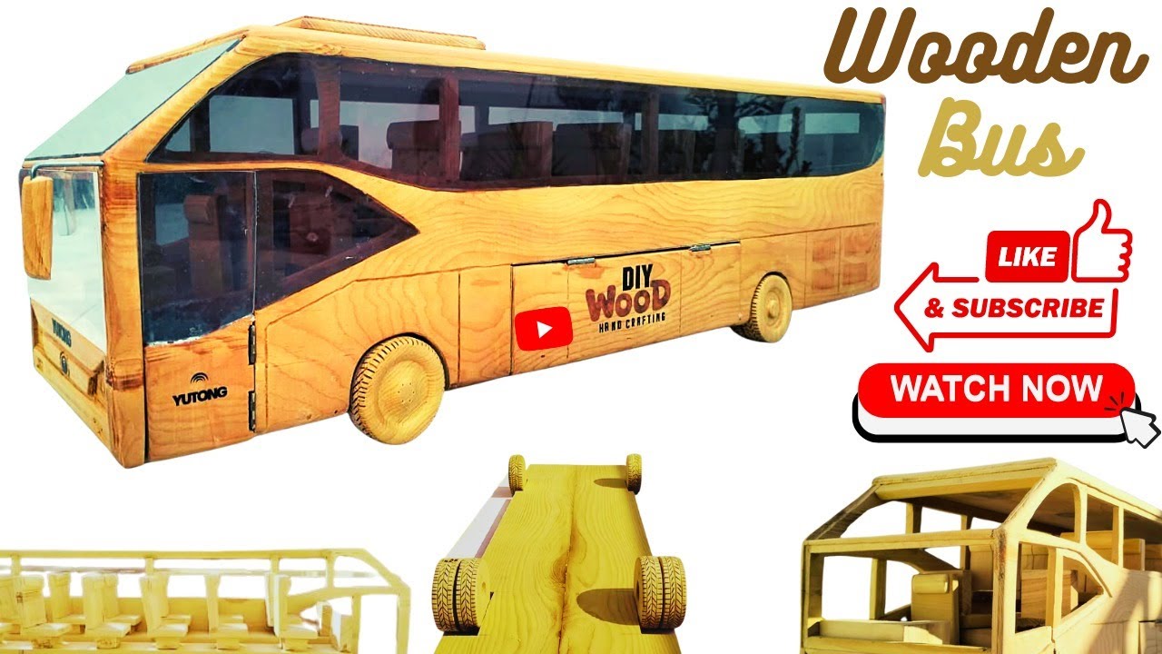 Yutong Bus Wooden model - Wood Carving tutorial for Wood carved Bus ...