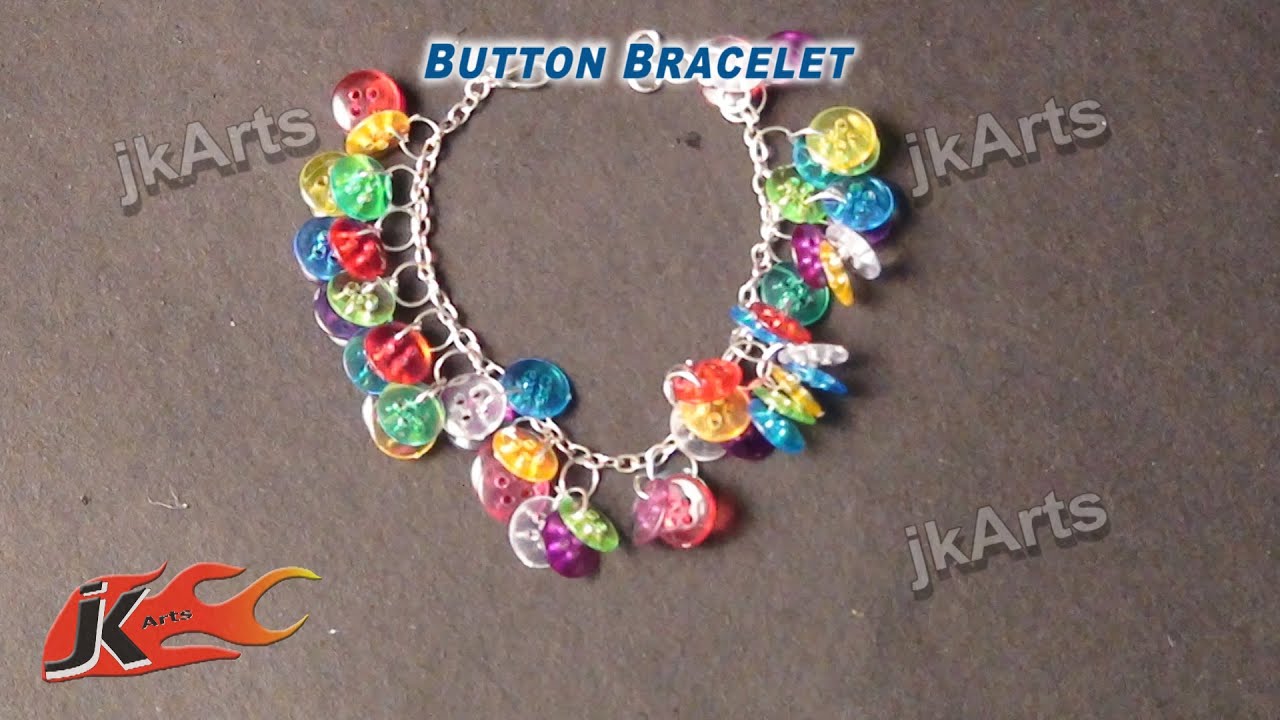 DIY Button Bracelet | How to make Wrist Belt | JK Arts 341 - YouTube