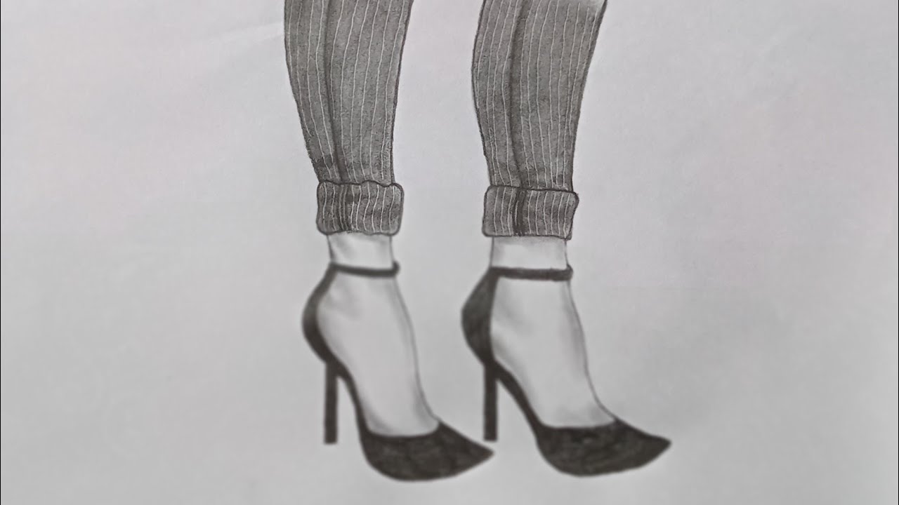 How to draw foot with high heels shoes /pant drawing #shisnaart #art ...