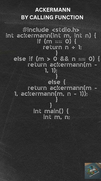 Ackerman function by recursion #clanguage #coding #trendingshorts #cprogramming - YouTube