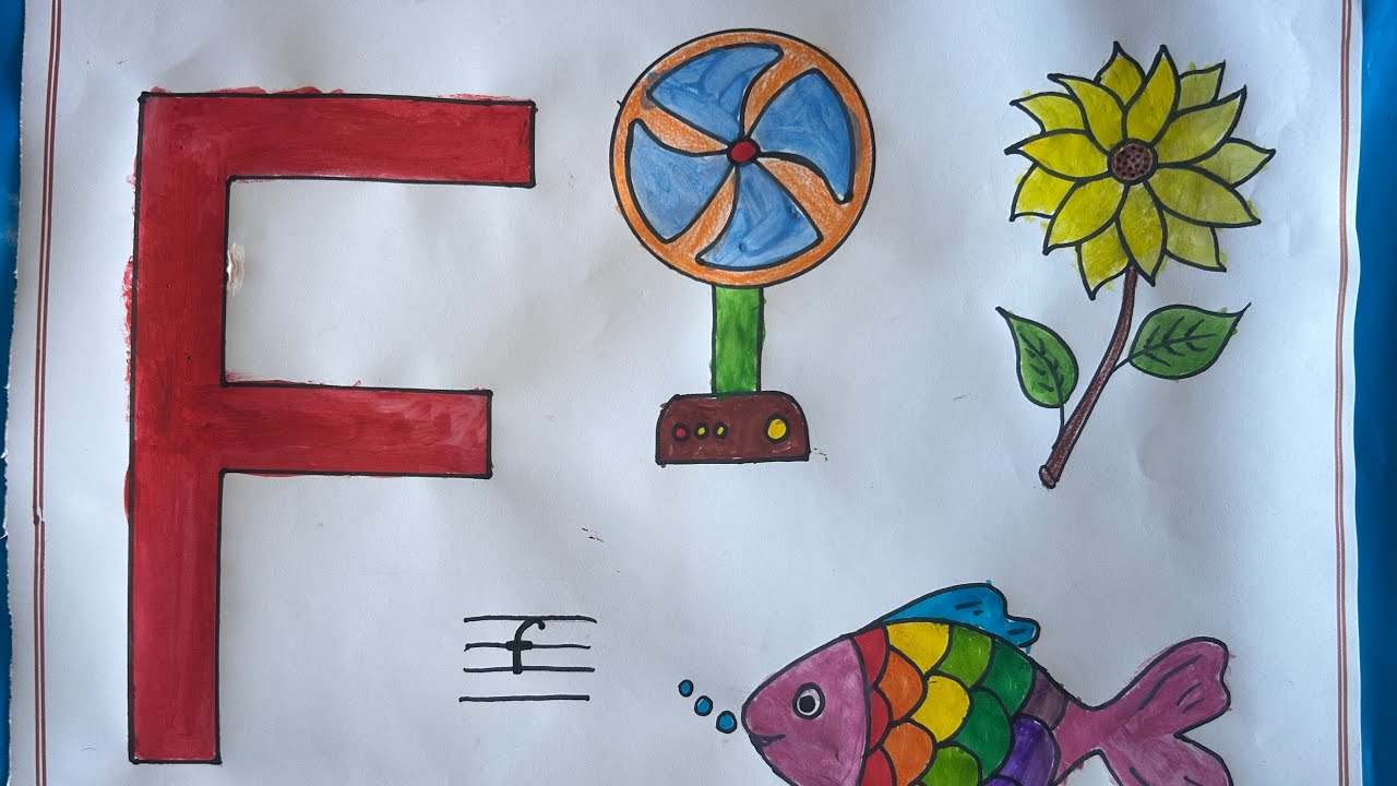 ABC’s | worksheet of F, drawing and colouring F, fish, fan and flower ...