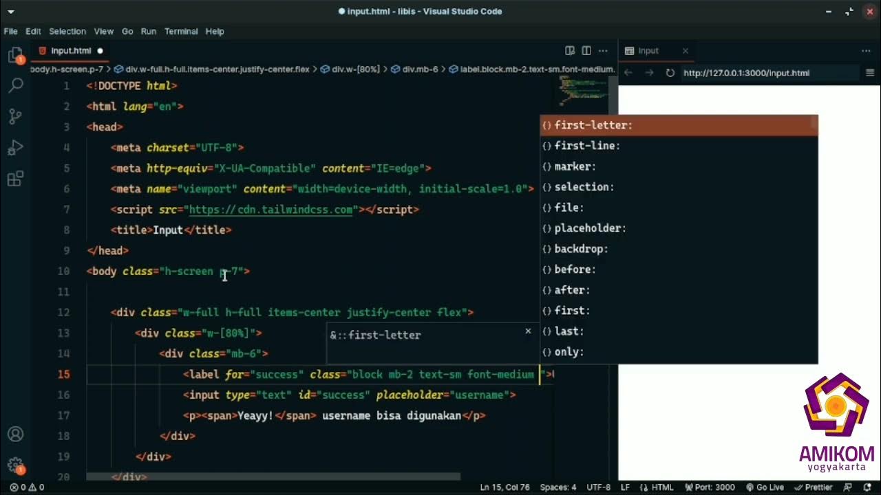 TUTORIAL MEMBUAT FORM INPUT MENGGUNAKAN TAILWIND CSS - YouTube
