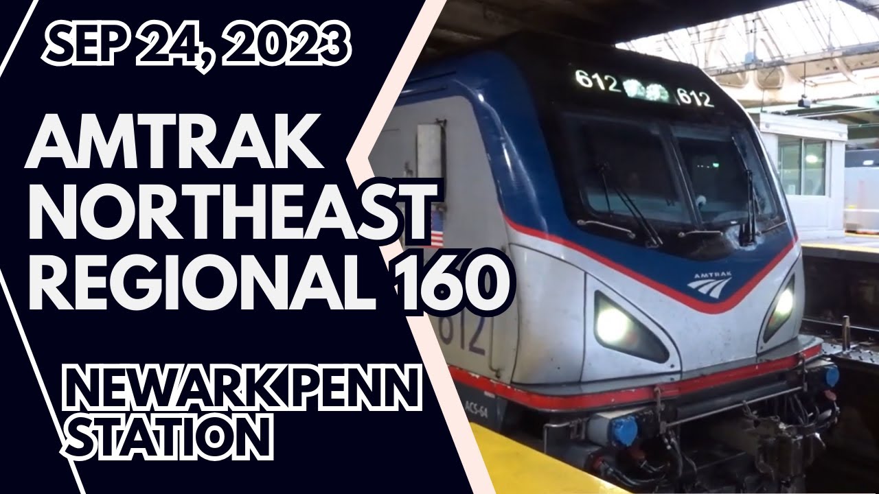 Rainy Day 🌧️ - Amtrak Northeast Regional 160 Departs Newark Penn ...