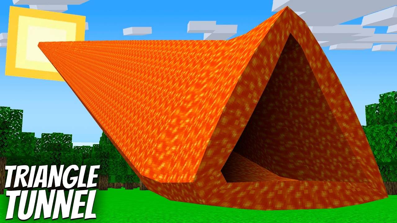 I found a TRIANGLE LAVA TUNNEL in Minecraft ! What's INSIDE the LONGEST ...