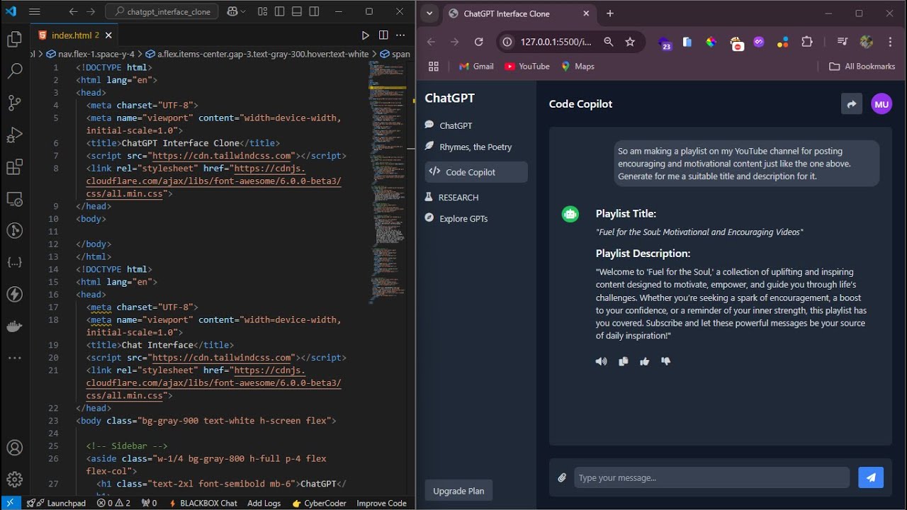ChatGPT Clone - HTML and Tailwindcss - YouTube