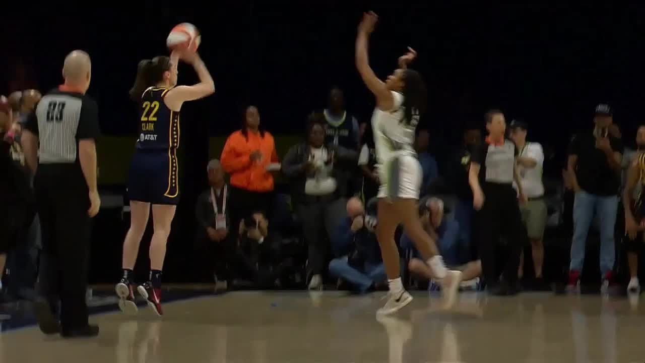 Caitlin Clark hits her FIRST WNBA preseason 3-pointer 😤 | WNBA on ESPN ...