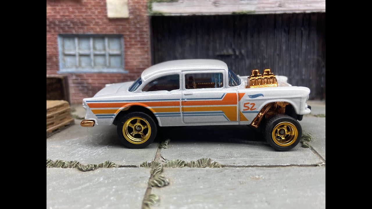 Custom Hot Wheels 1955 Chevy Gasser Pearl White and Copper With Gold 5 ...