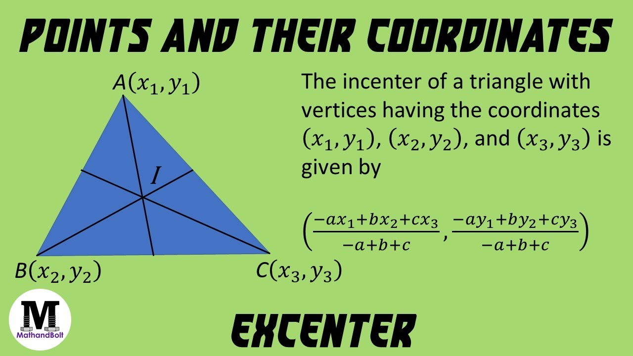 14 | Points And Their Co-ordinates | Excenter of a Triangle - YouTube