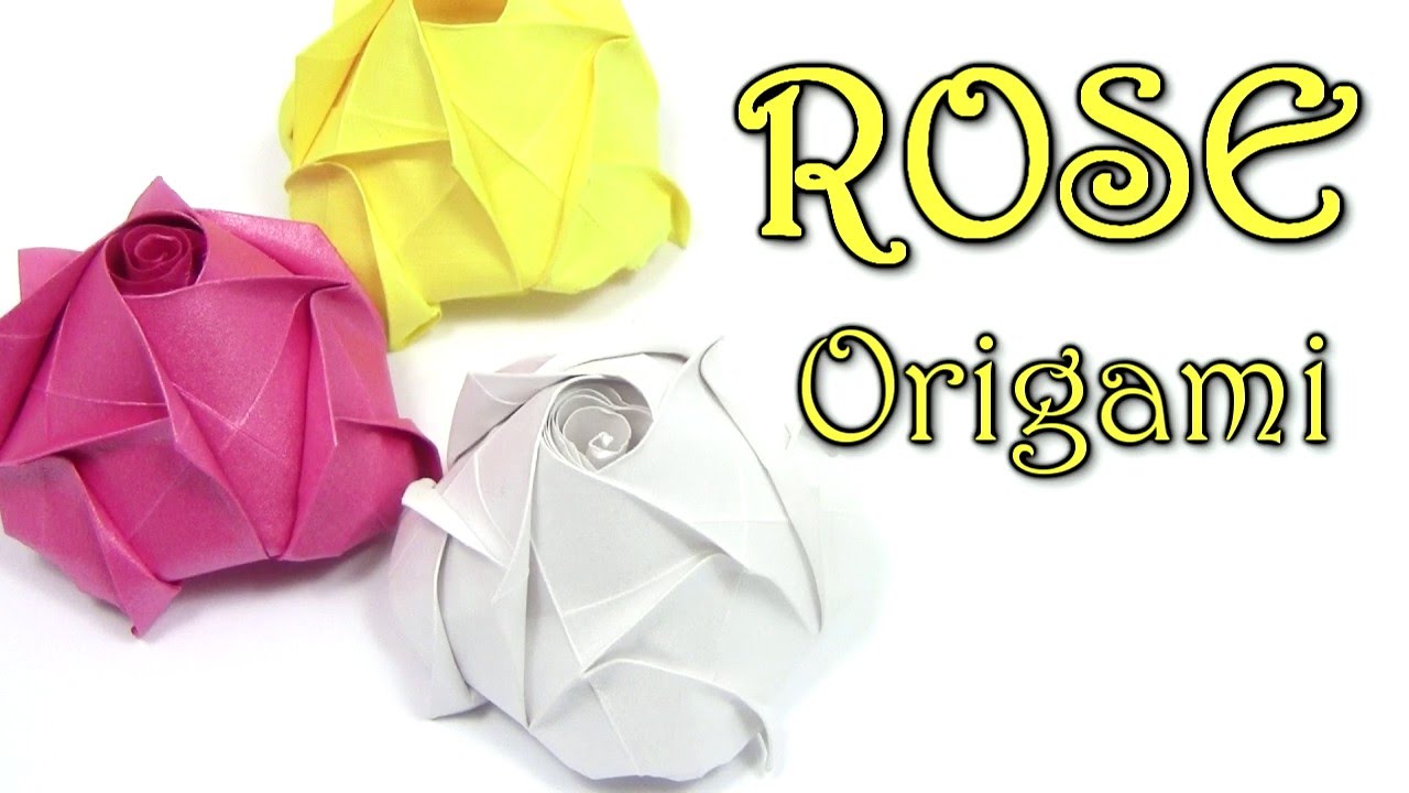 Origami ROSE Beautiful easy simple - Origami easy tutorial - YouTube