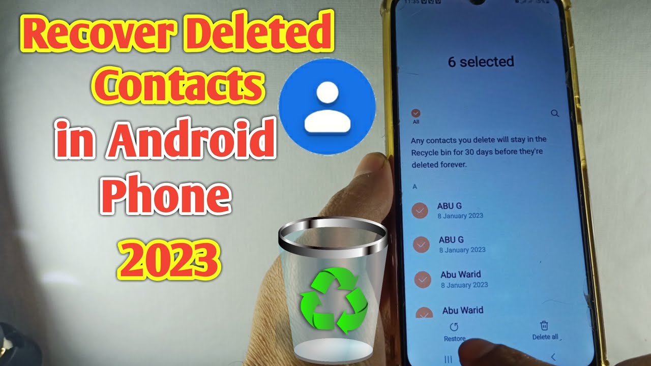 How To Recover Deleted Contacts in Android Phone Samsung | Restore ...