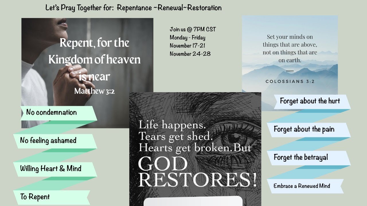 Prayers for Repentance, Renewal, & Restoration - YouTube