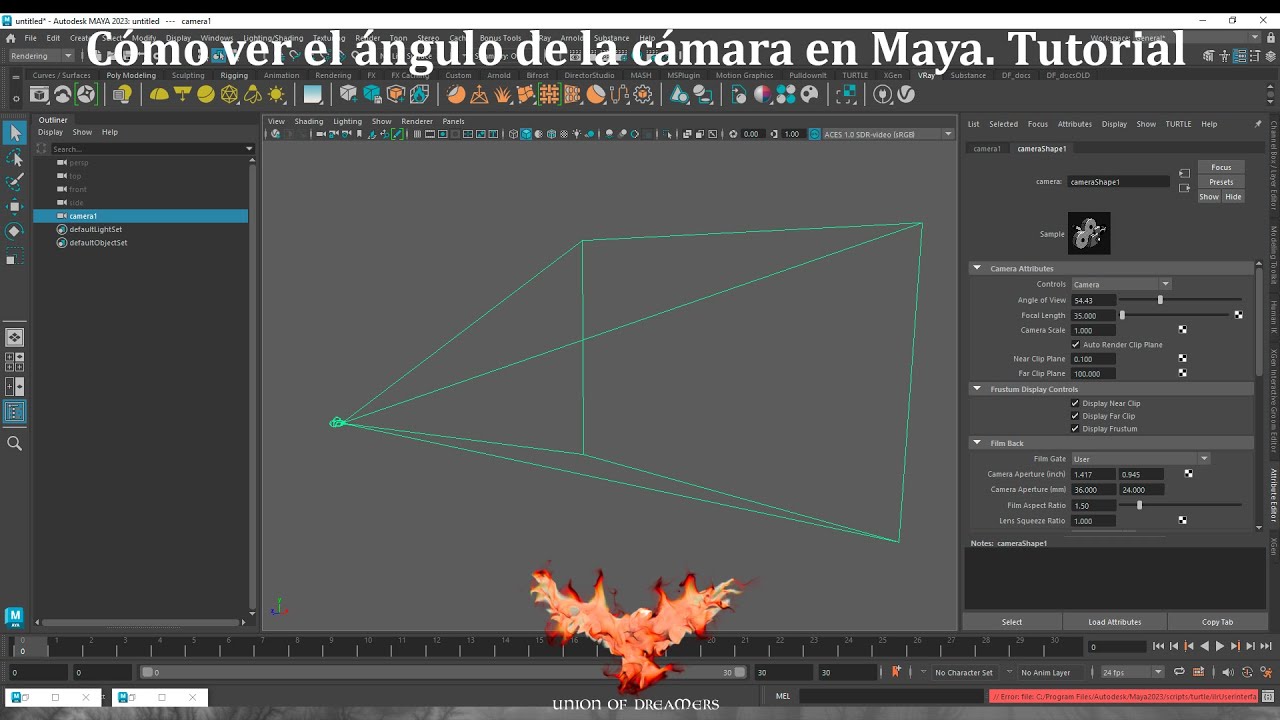 Cómo ver el ángulo de la cámara en Maya. - YouTube