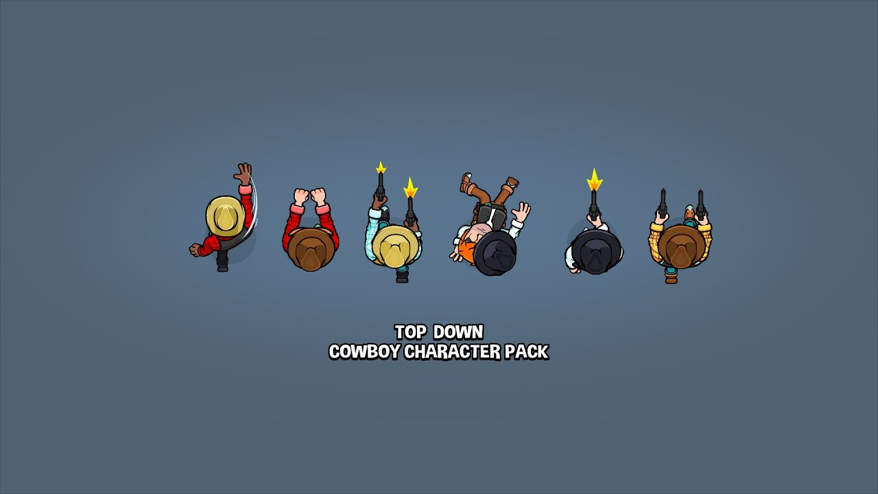 Top down cowboy character game sprite demonstration - YouTube