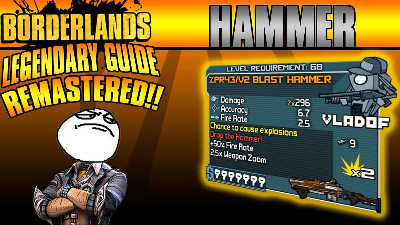 Borderlands: *Hammer* Remastered Legendary Weapon Guide! - YouTube
