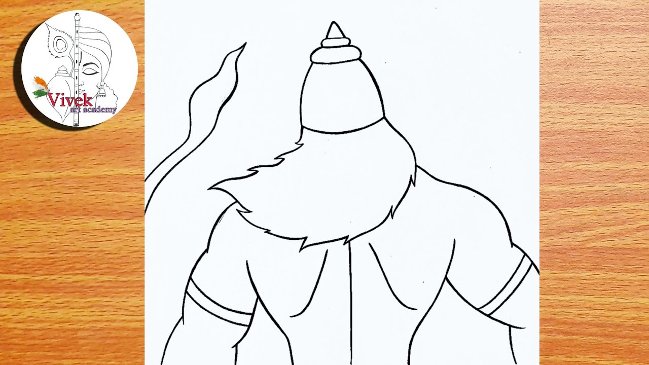 Hanuman Drawing Backside | Easy Drawing | Bajrangbali Pencil Sketch ...