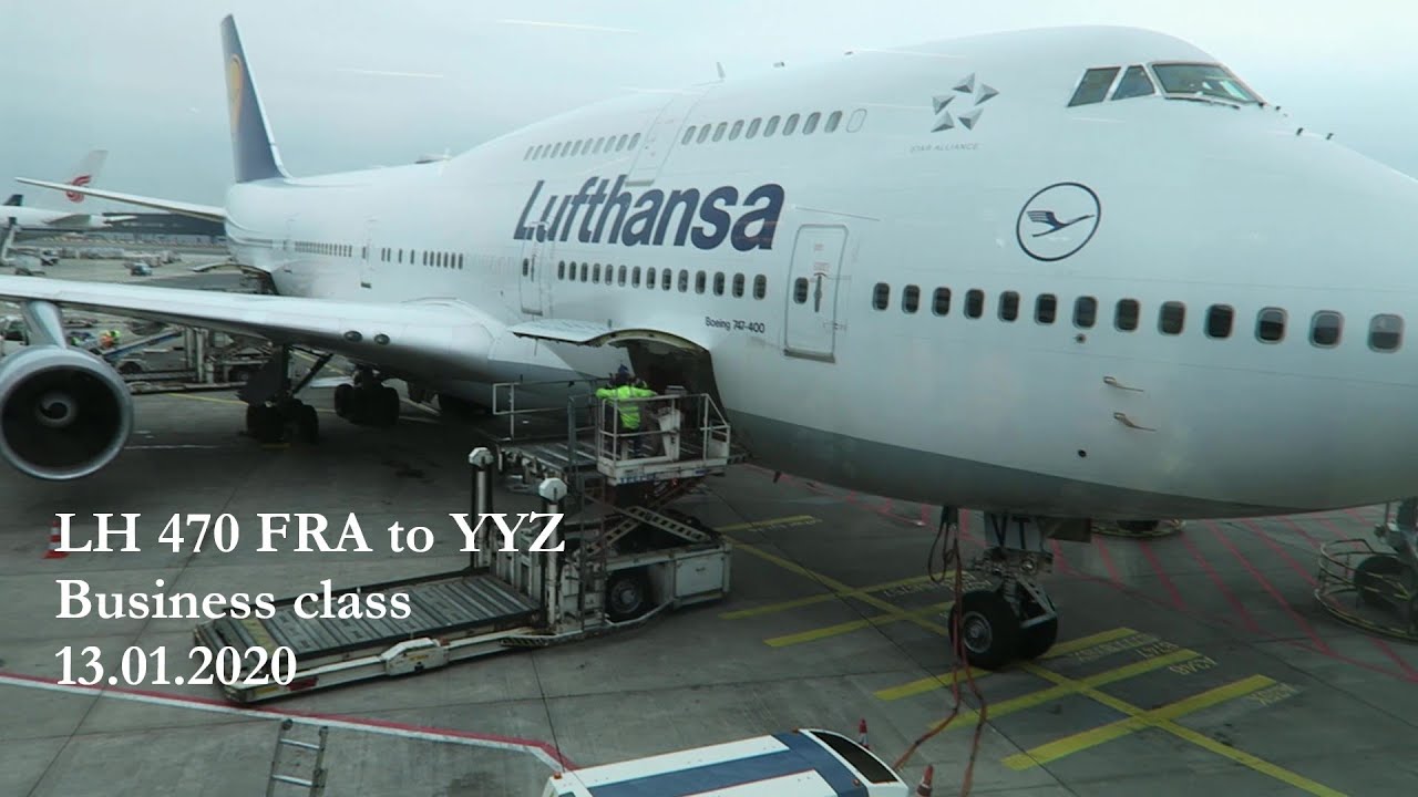 LH 470, Lufthansa business class, Frankfurt to Toronto, 747-400, 13.01. ...