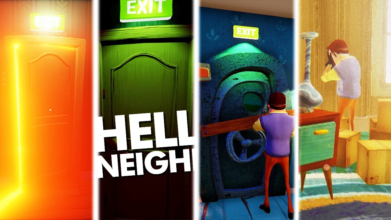 ÉVOLUTION DE HELLO NEIGHBOR & LES 4 FINS ! - YouTube