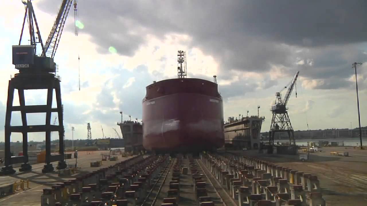 American Phoenix, largest vessel launched from Alabama time lapse)(ship ...