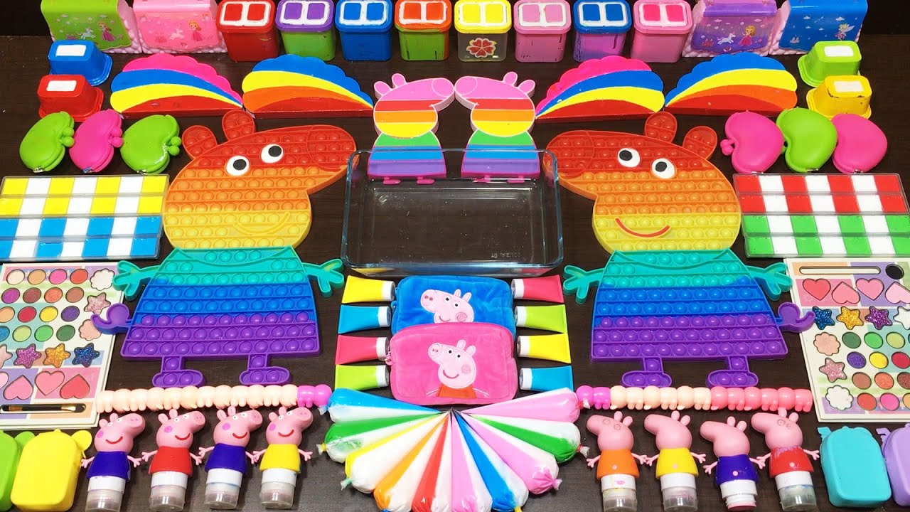 Special Series PEPPA PIG Slime | Mixing Too Many Things into Clear ...