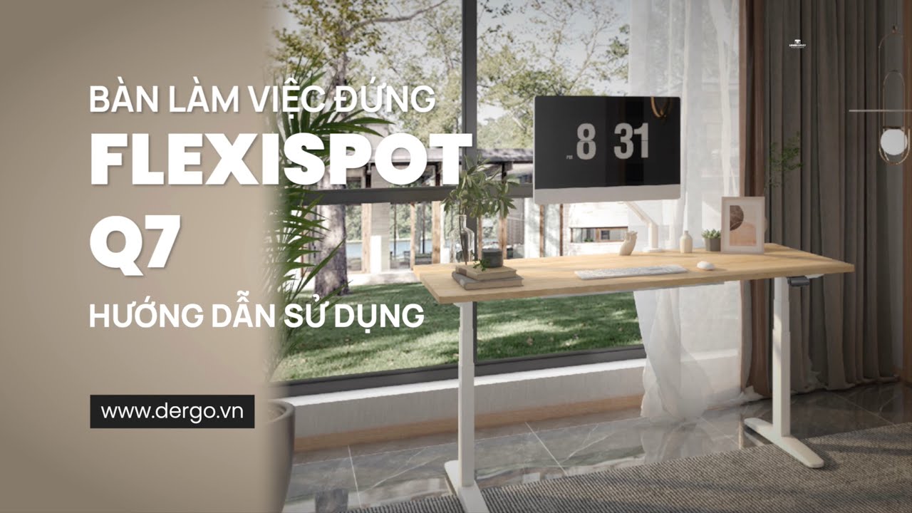 Hướng dẫn sử dụng bàn làm việc đứng FlexiSpot Q7 | DERGO Việt Nam - YouTube