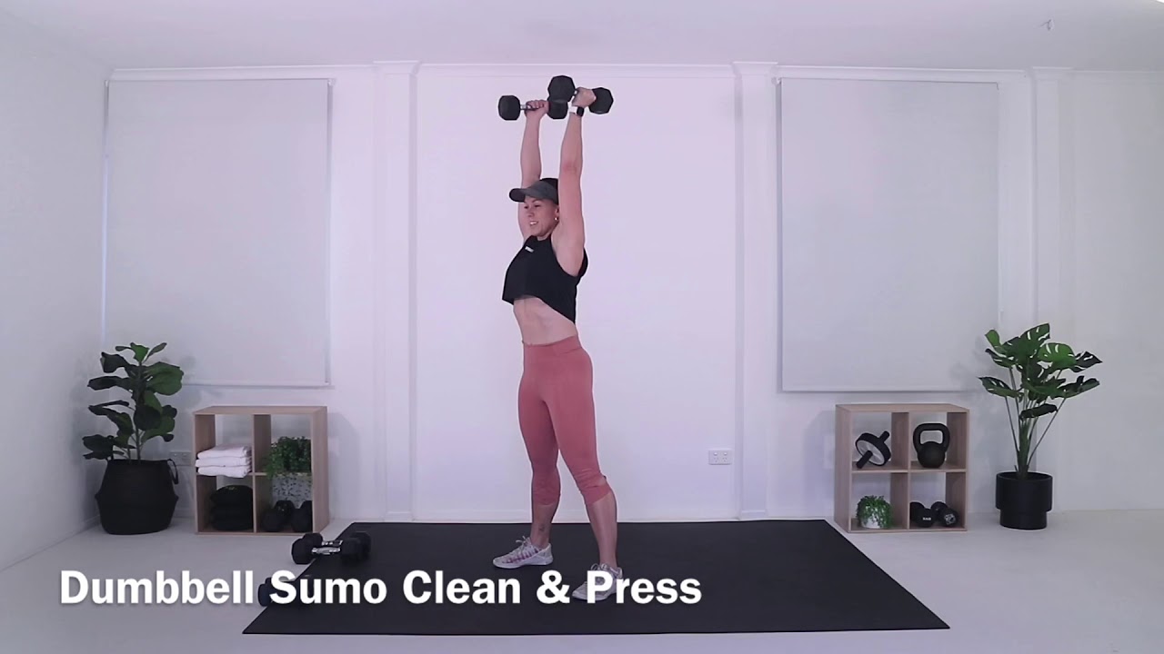 Dumbbell Sumo Clean & Press - YouTube