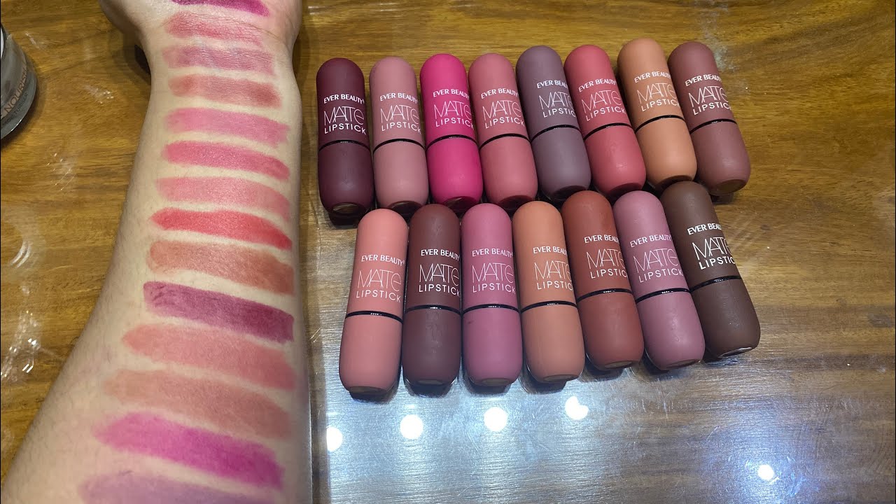 Ever Beauty matte lipstick review with swatches - YouTube
