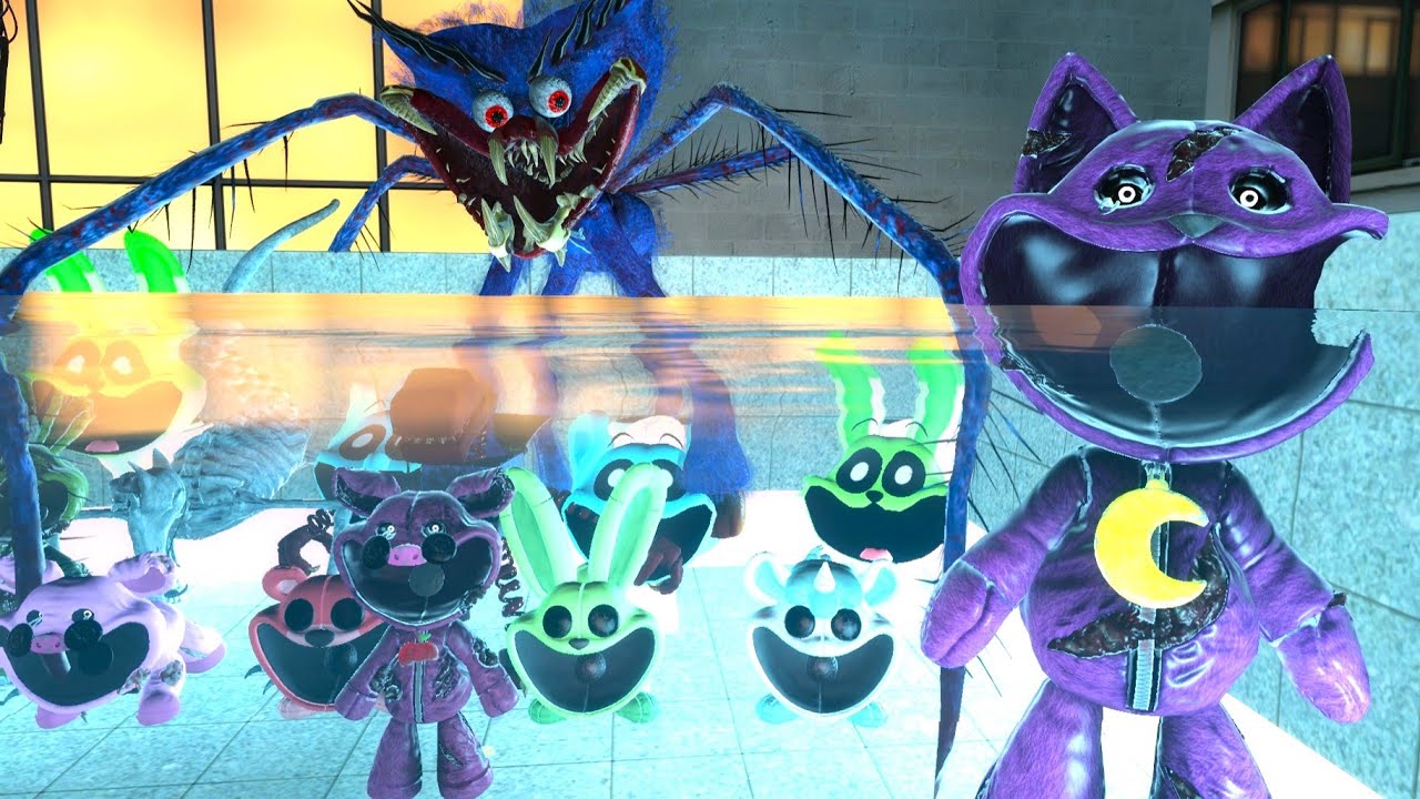 Nightmare ALL Smiling Critters in Pool Poppy playtime chapter 4| vs ...